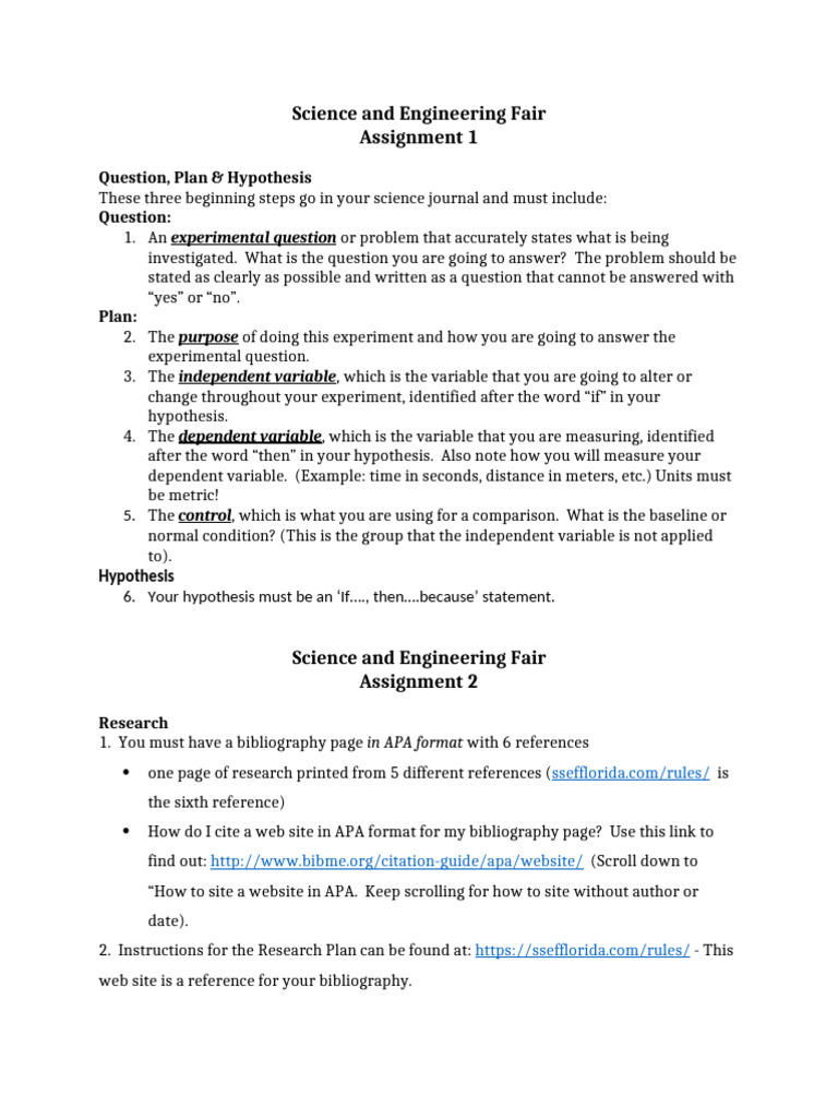 Science Fair Project Guidelines | PDF | Experiment | Data