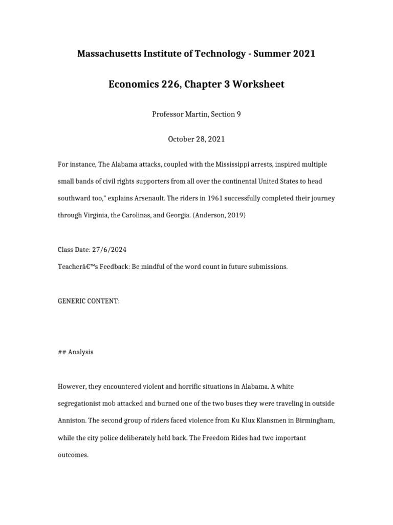 Economics 226 Chapter 3 Worksheet | PDF | The United States | Movements ...