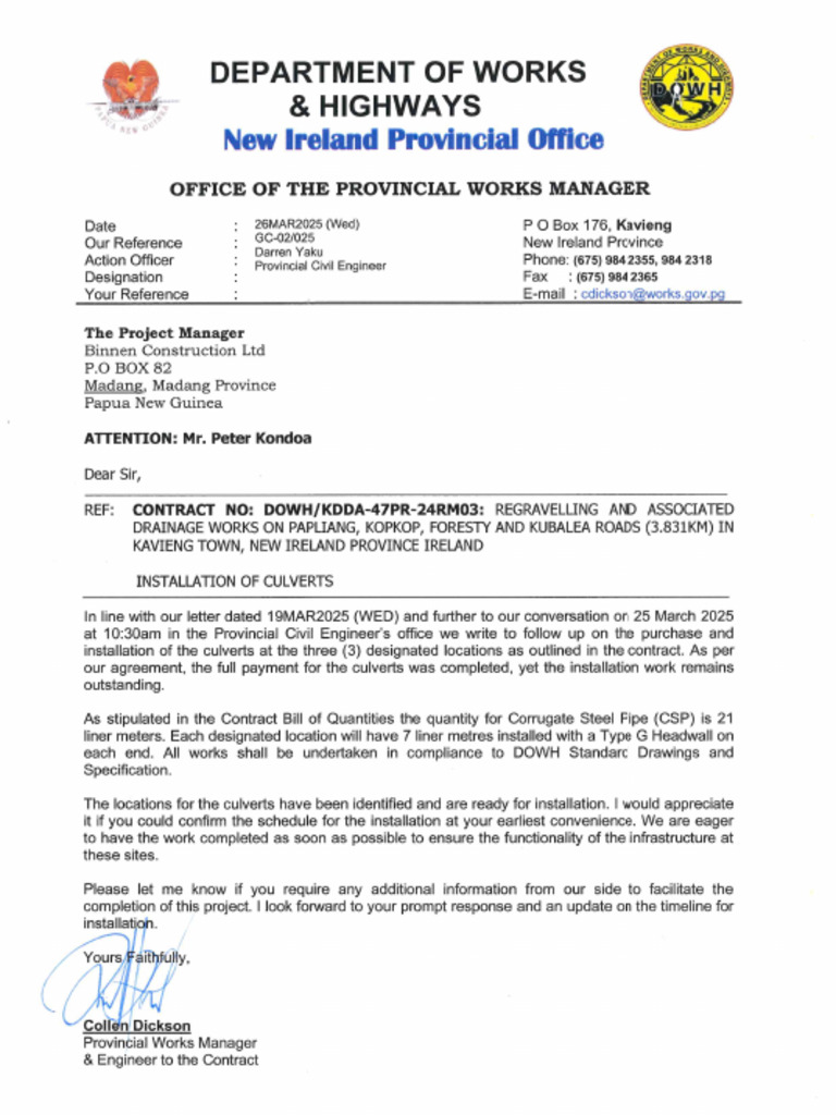 Installation of Culvert-24RM03 | PDF
