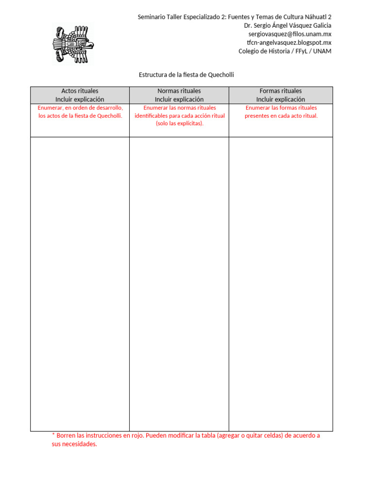 Estructura de La Fiesta de Quecholli | PDF