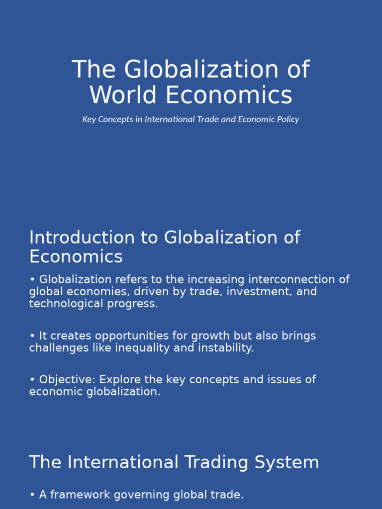 The Globalization of World Economics | PDF | Globalization | Neoliberalism