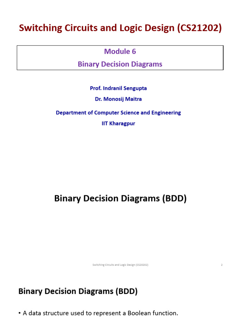 SCLD M6 BinaryDecisionDiagrams | PDF | Theory Of Computation | Boolean Algebra