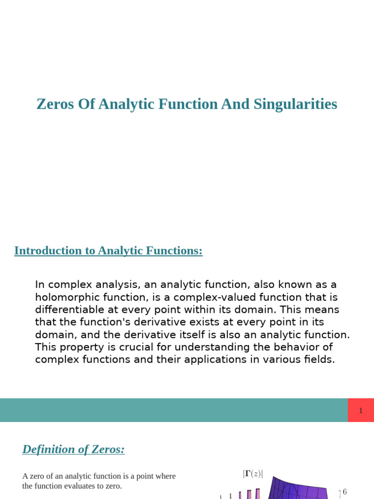 Zeros of Analytic Function and Singularities g8 | PDF | Complex Analysis | Function (Mathematics)
