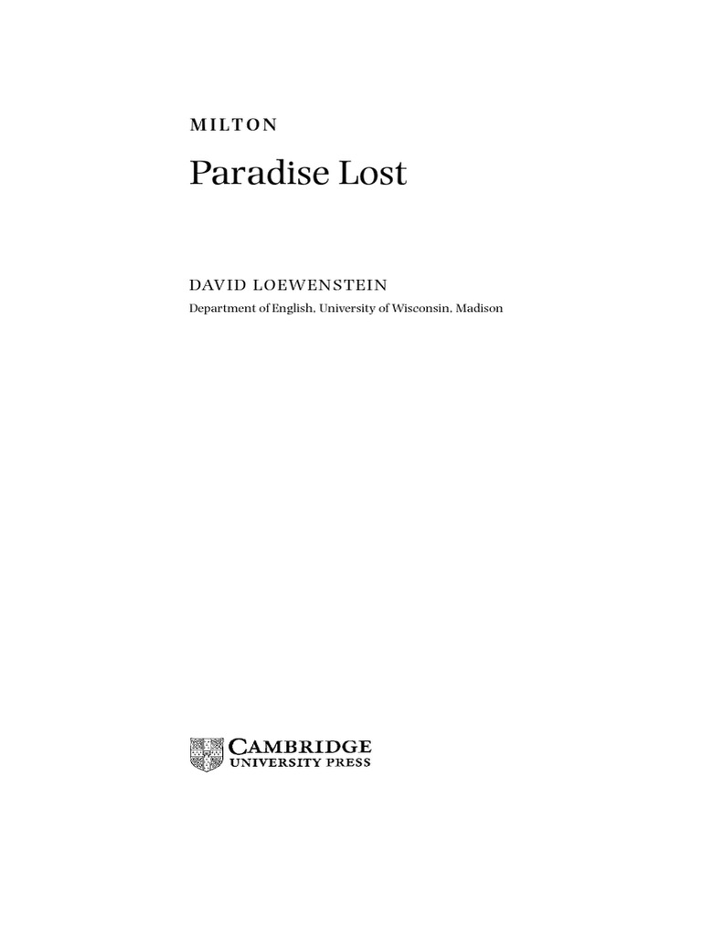 Summary Paradise Lost | PDF | Paradise Lost | John Milton