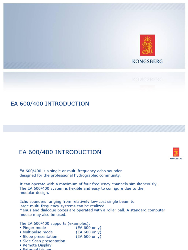 EA 600/400 Echo Sounder Overview | PDF | Network Interface Controller ...