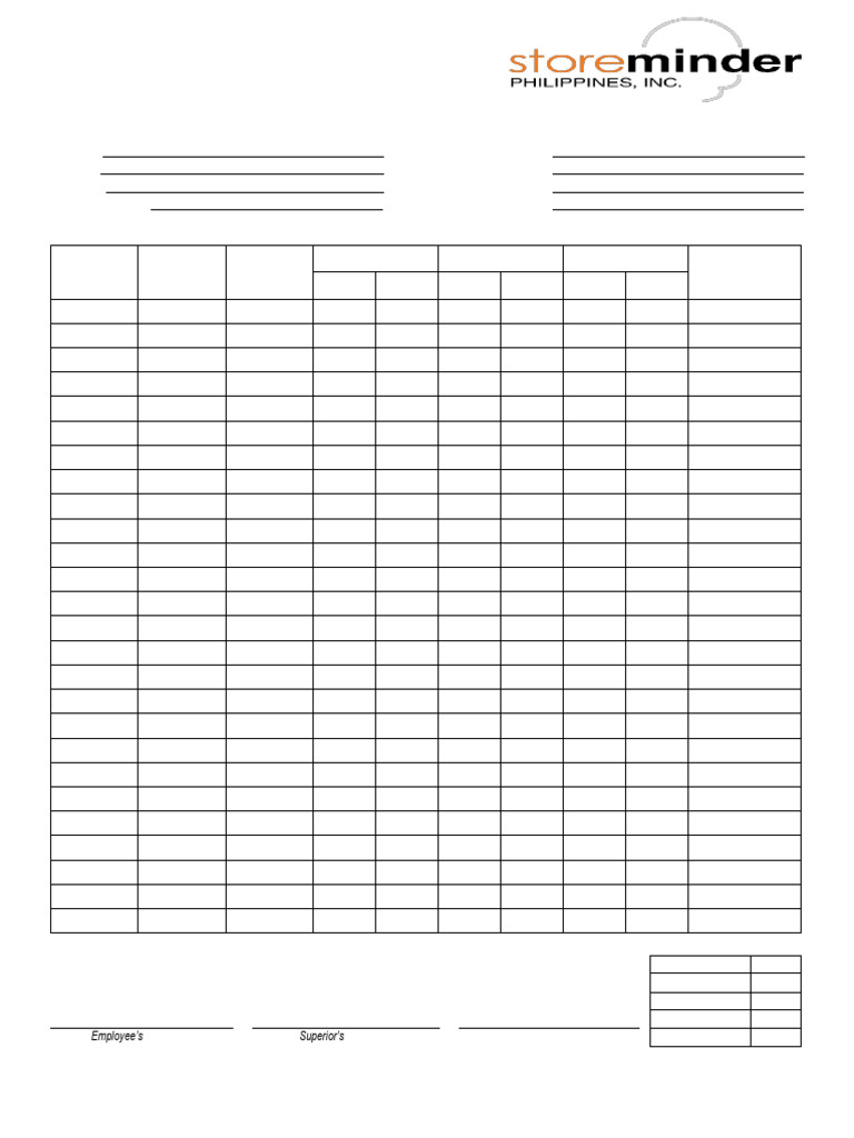 DTS Form Storeminder 1 | PDF