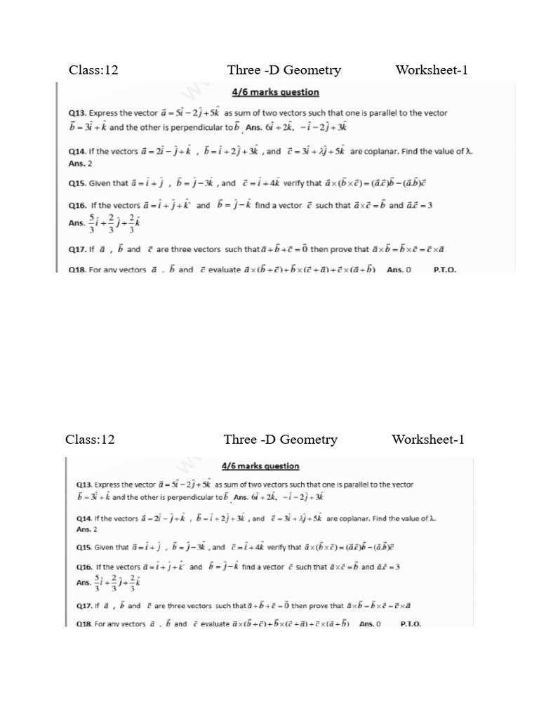 3-d Class 12 | PDF