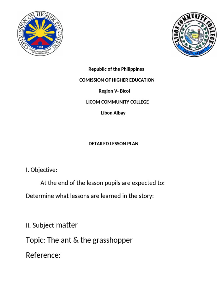 The Ant and The Grasshopper LP | PDF | Teachers | Learning