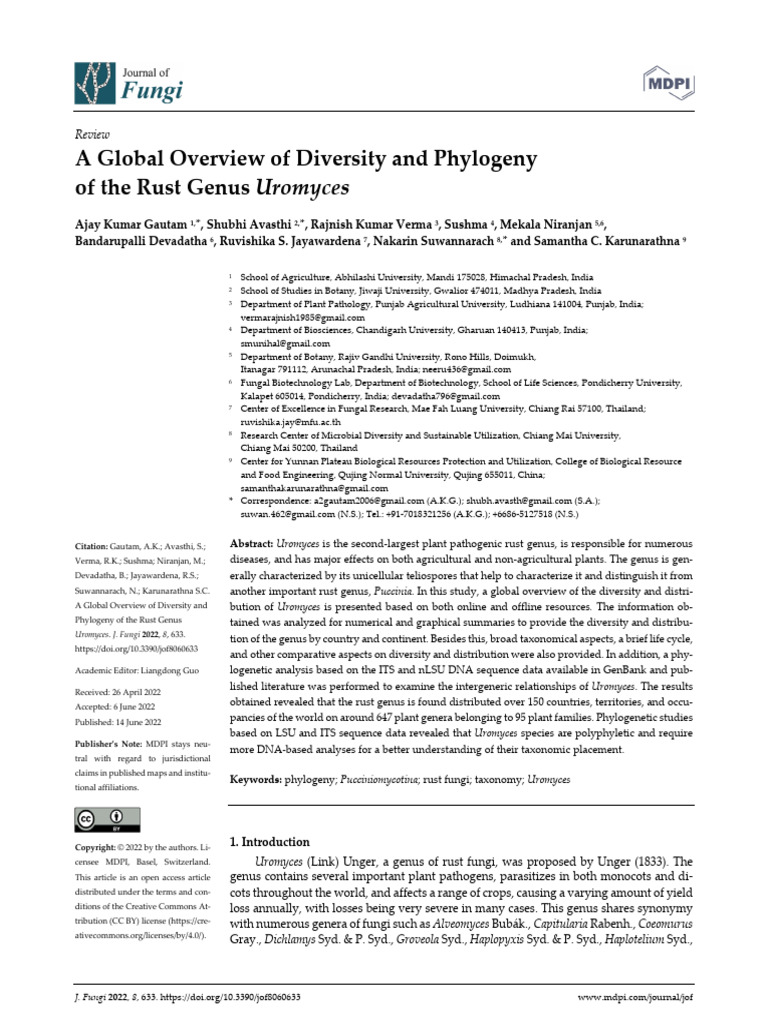 Rust Genus Uromyces | PDF | Organisms | Botany