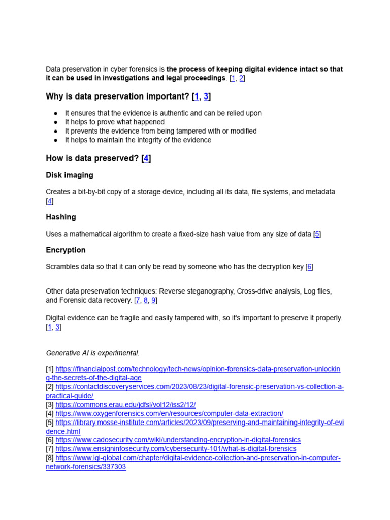 Data Preservation in Digital Forensics | PDF