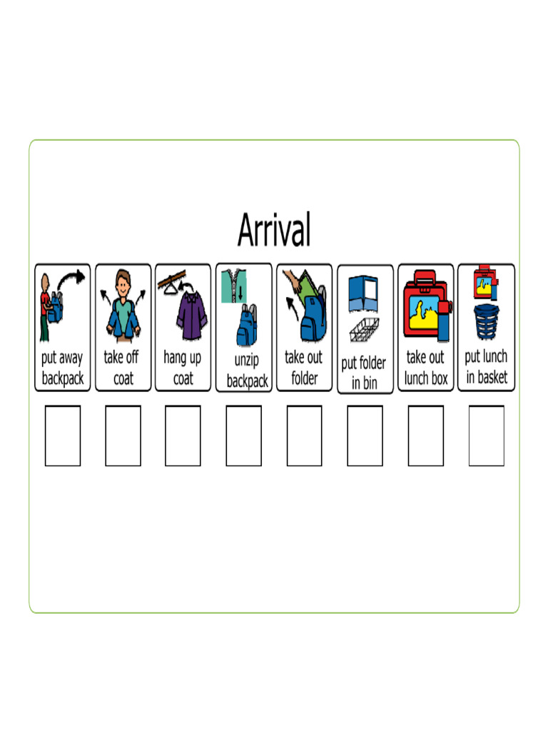 Arrival and Departure Routine Task Strip Package | PDF