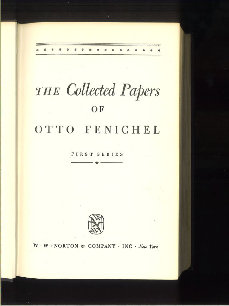 [Otto Fenichel, Respiratory Introjection, In Collected Papers | PDF ...
