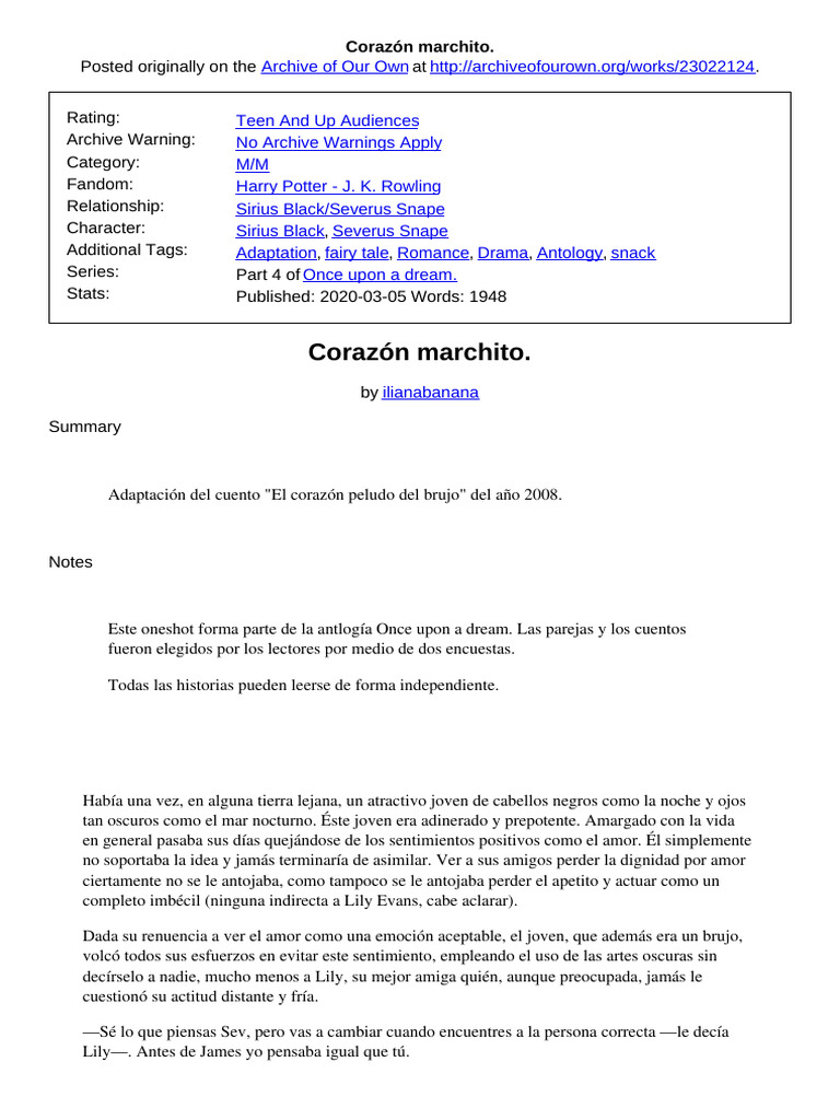 Corazon Marchito | PDF | Amor | Harry Potter