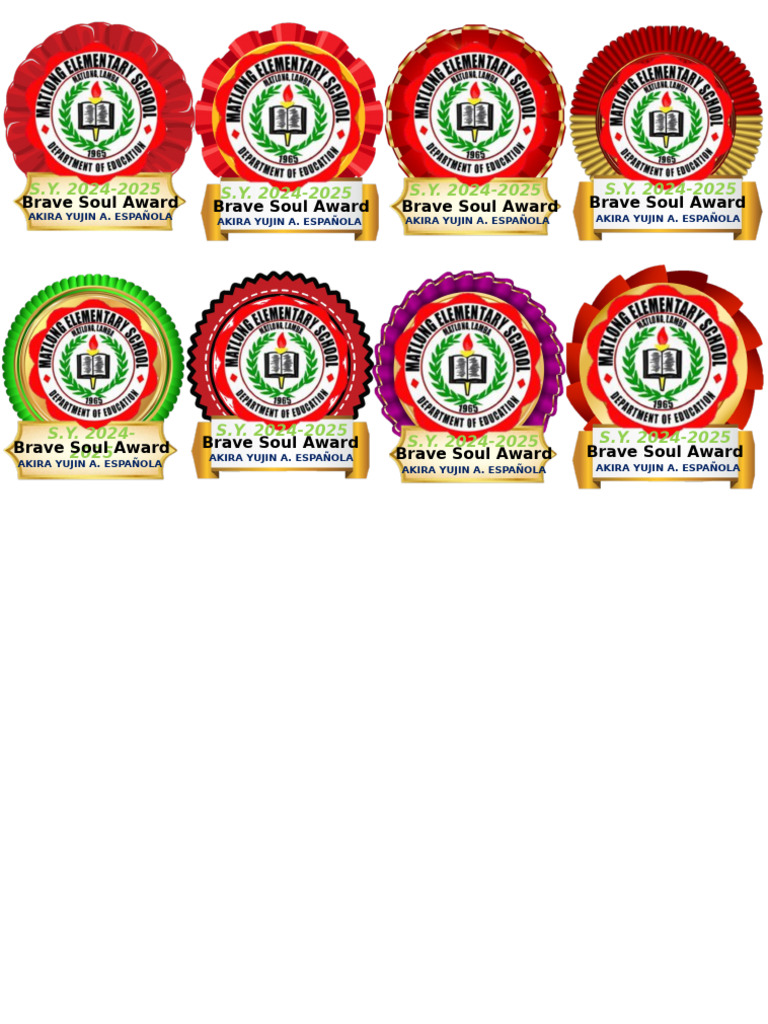 Presentation Ribbons Kinder Grade 3 Copy2 | PDF