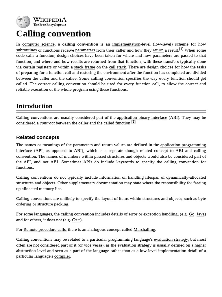 Calling_convention | PDF | Parameter (Computer Programming) | Computer ...