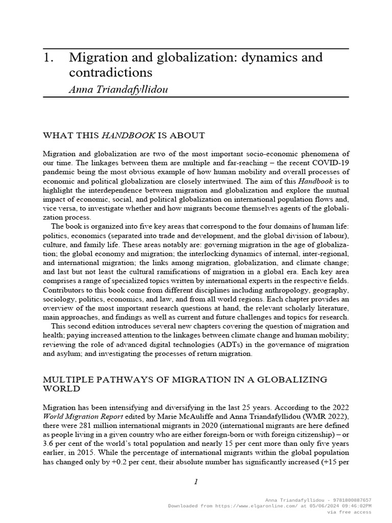 Migration Triandafyllidou 2024 HB Intro | PDF | Human Migration | Globalization