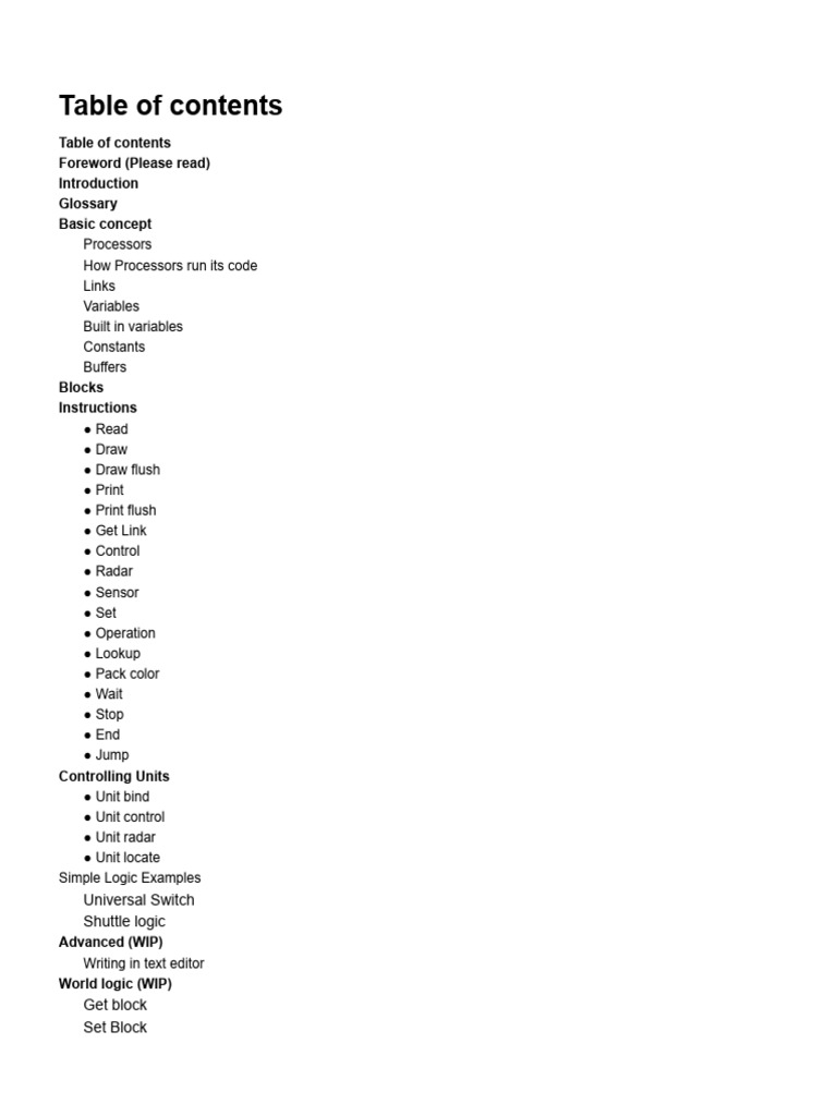 Mindustry Logic Documentation | PDF