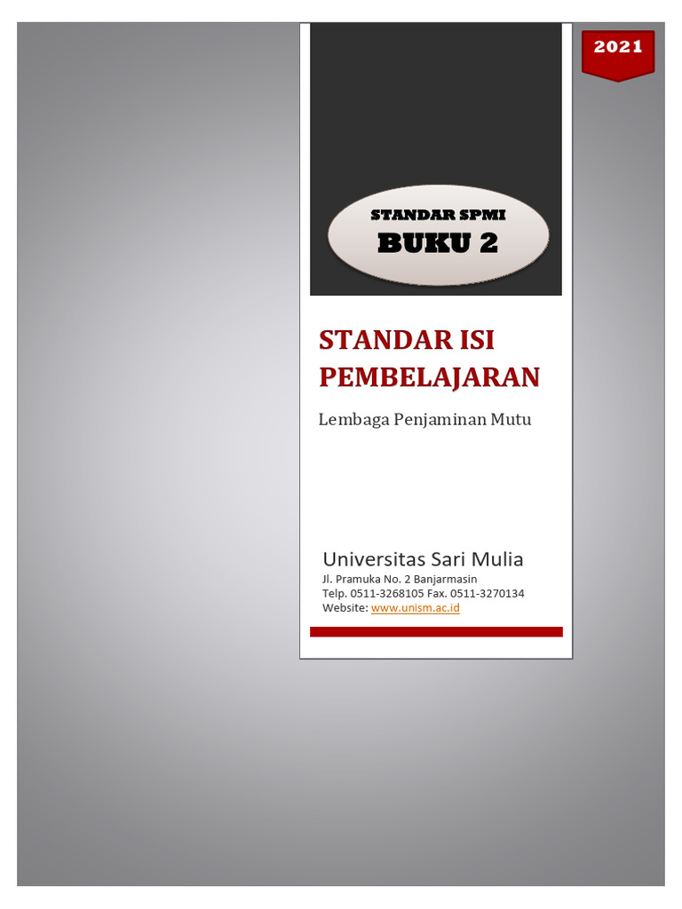 Standar Isi Pembelajaran UNISM 2021 | PDF