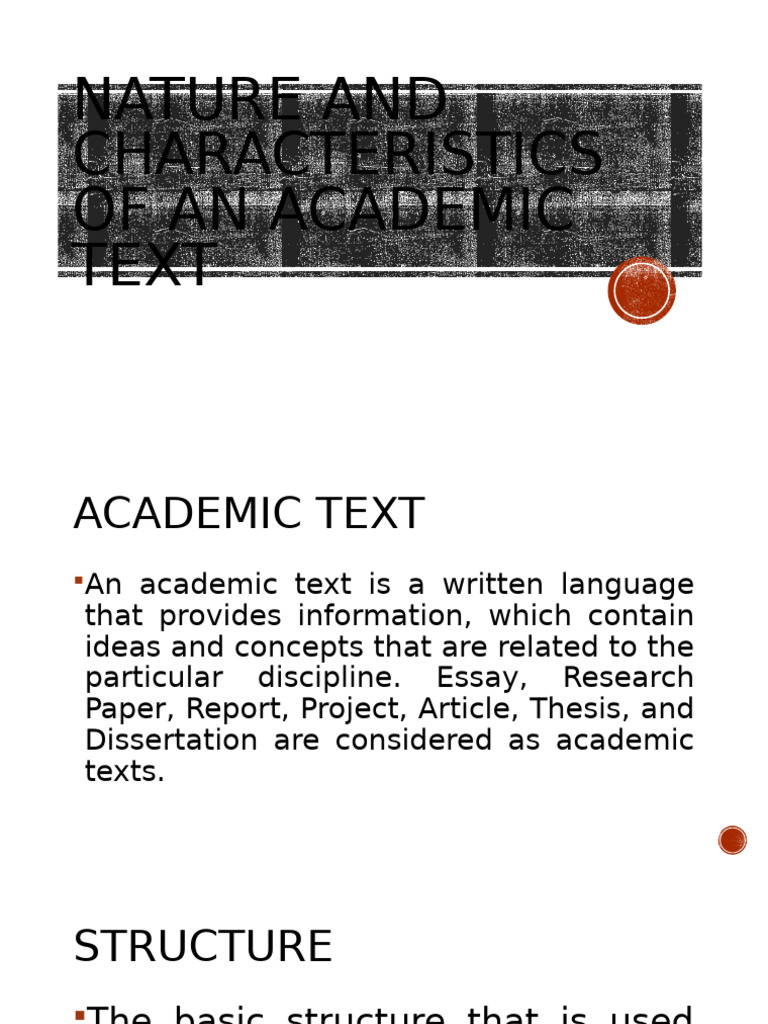 Nature and Characteristics of An Academic Text | PDF | Subject (Grammar ...