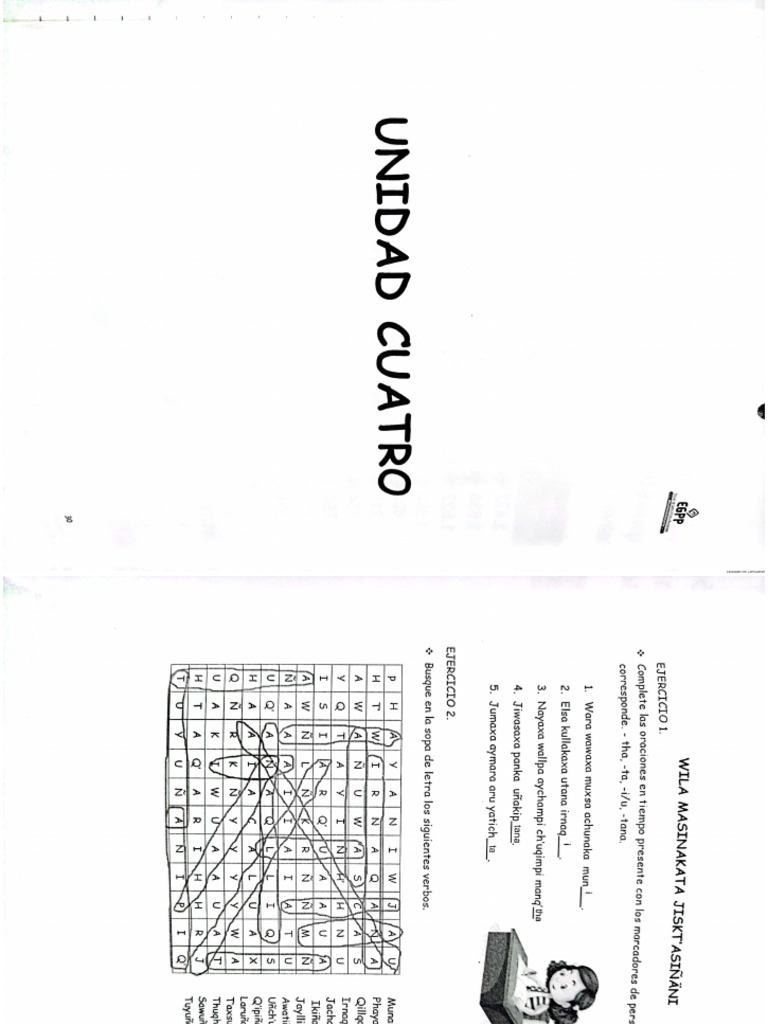 Cuaderno de Ejercicios - U4 AYMARA | PDF