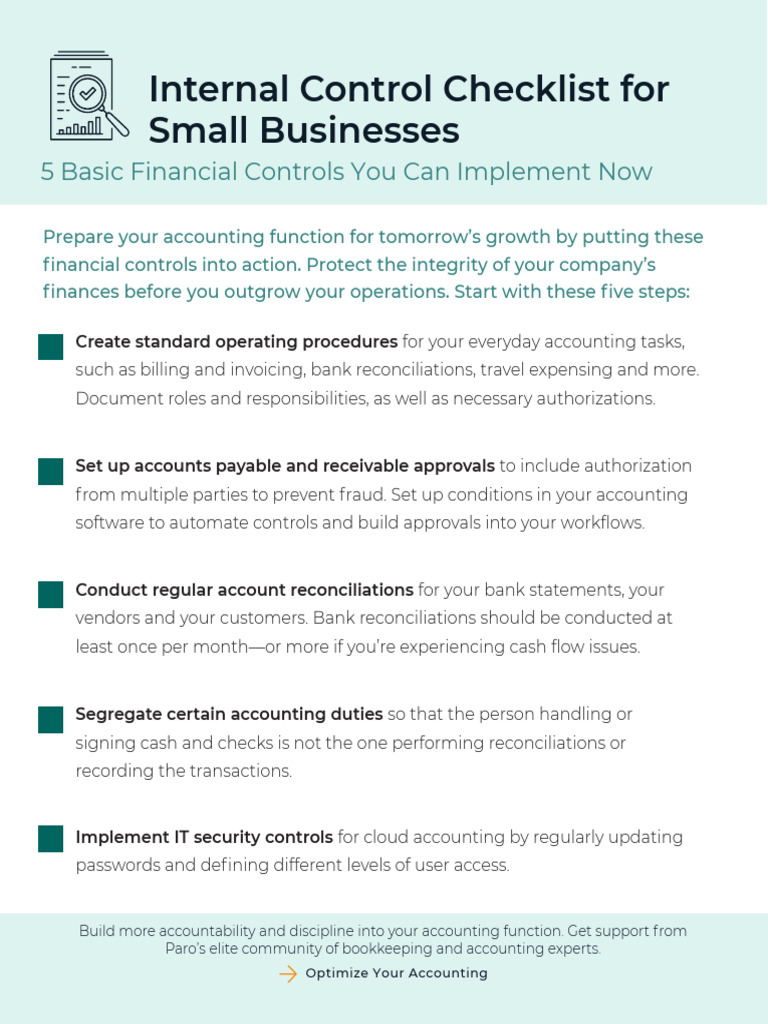 Essential Financial Controls Checklist | PDF