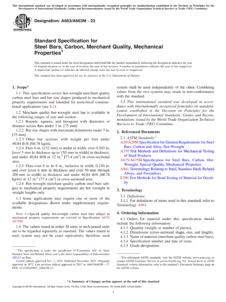 Astm A663 - A663m-23 | PDF