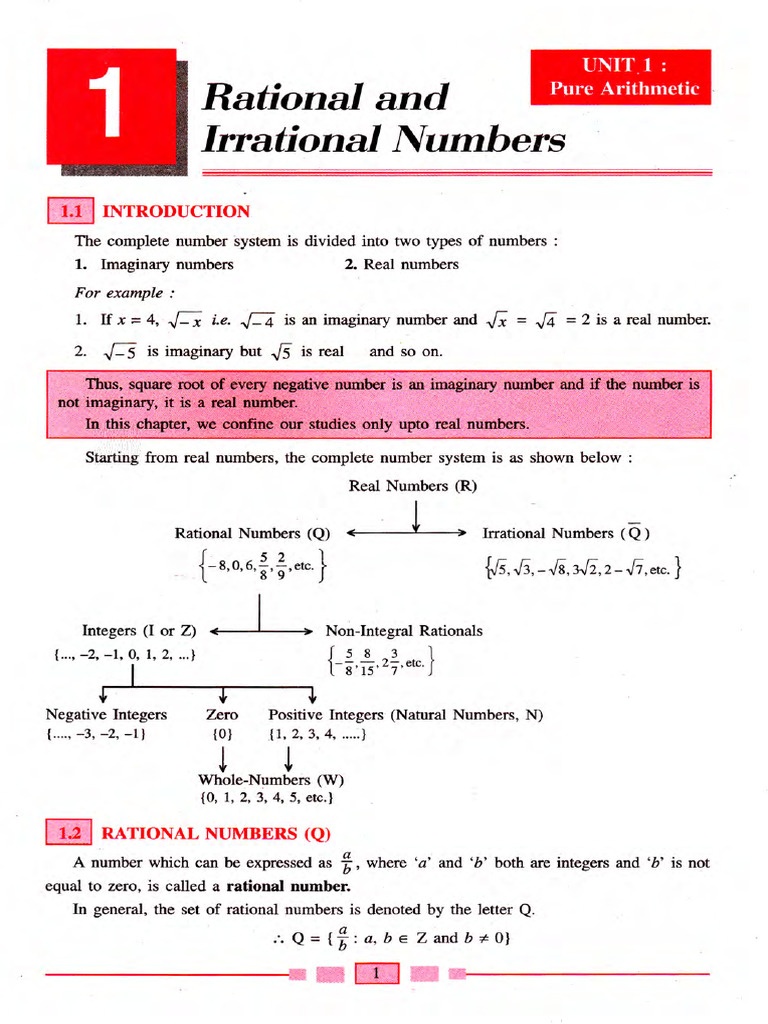 01-Rational and Irrational Numbers | PDF