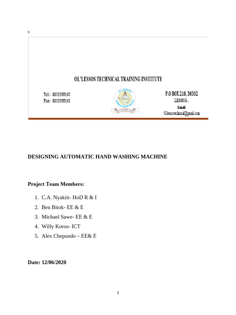 Automatic Hand Washing Machine Design | PDF | Printed Circuit Board ...