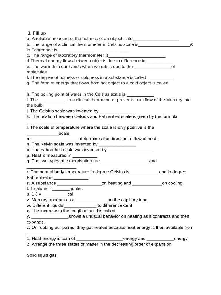 heat class 7 part 1 | PDF | Temperature | Fahrenheit
