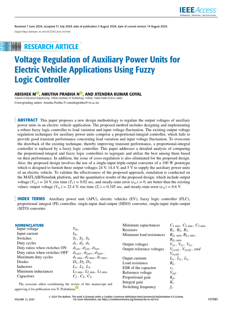 Voltage Regulation of Auxiliary Power Units For Electric Vehicle ...