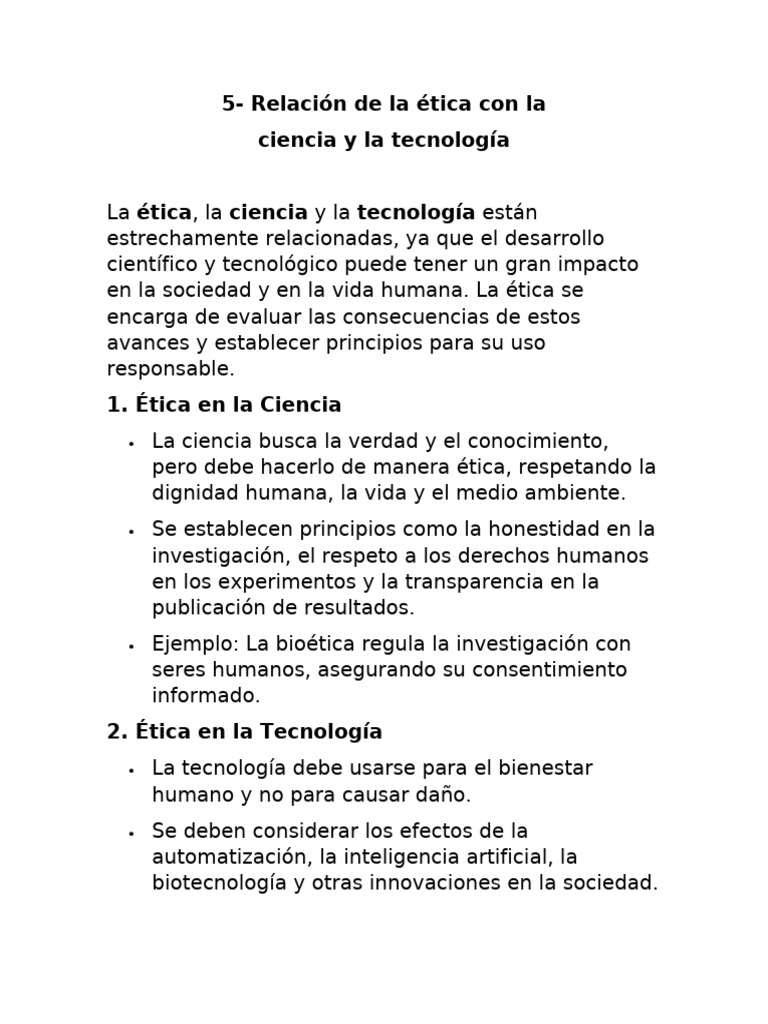 Ética en Ciencia y Tecnología: Impactos y Principios | PDF ...
