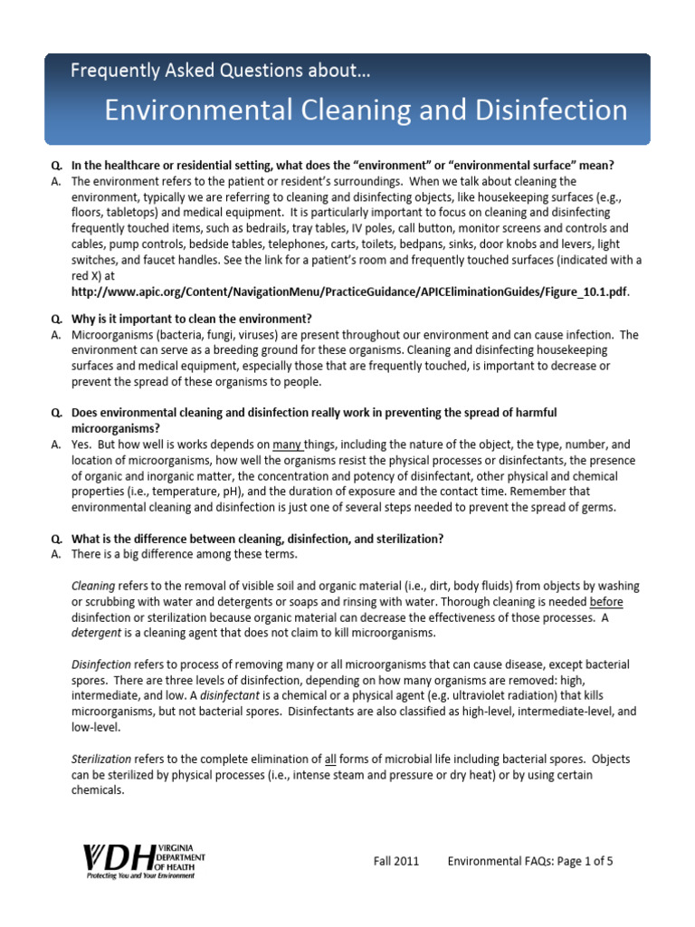 Environmental-Cleaning-Fact-Sheet | PDF | Disinfectant | Sterilization ...