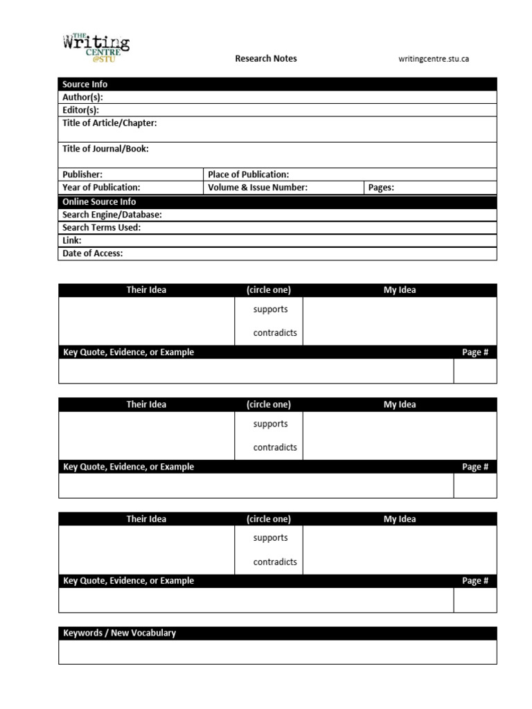 Research Notes (For Handwritten Notes) | PDF