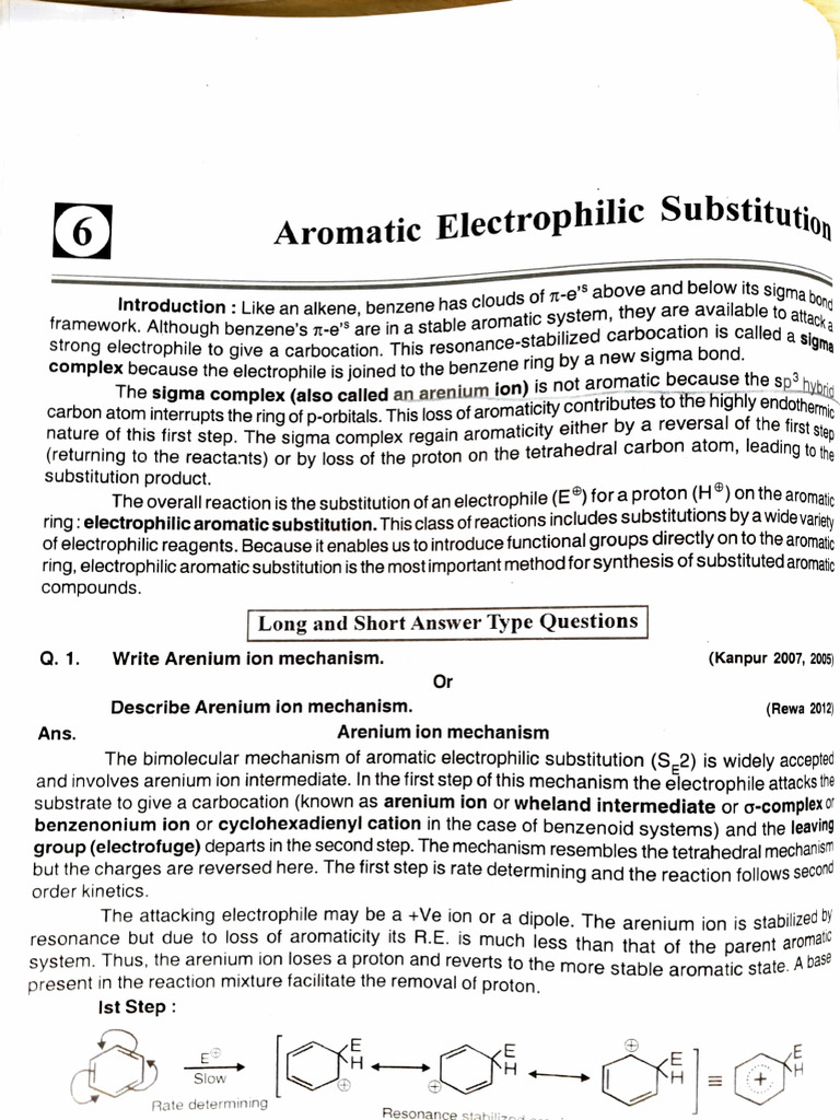 Aromatic Electrophilic Substitution | PDF | Pyridine | Aromaticity