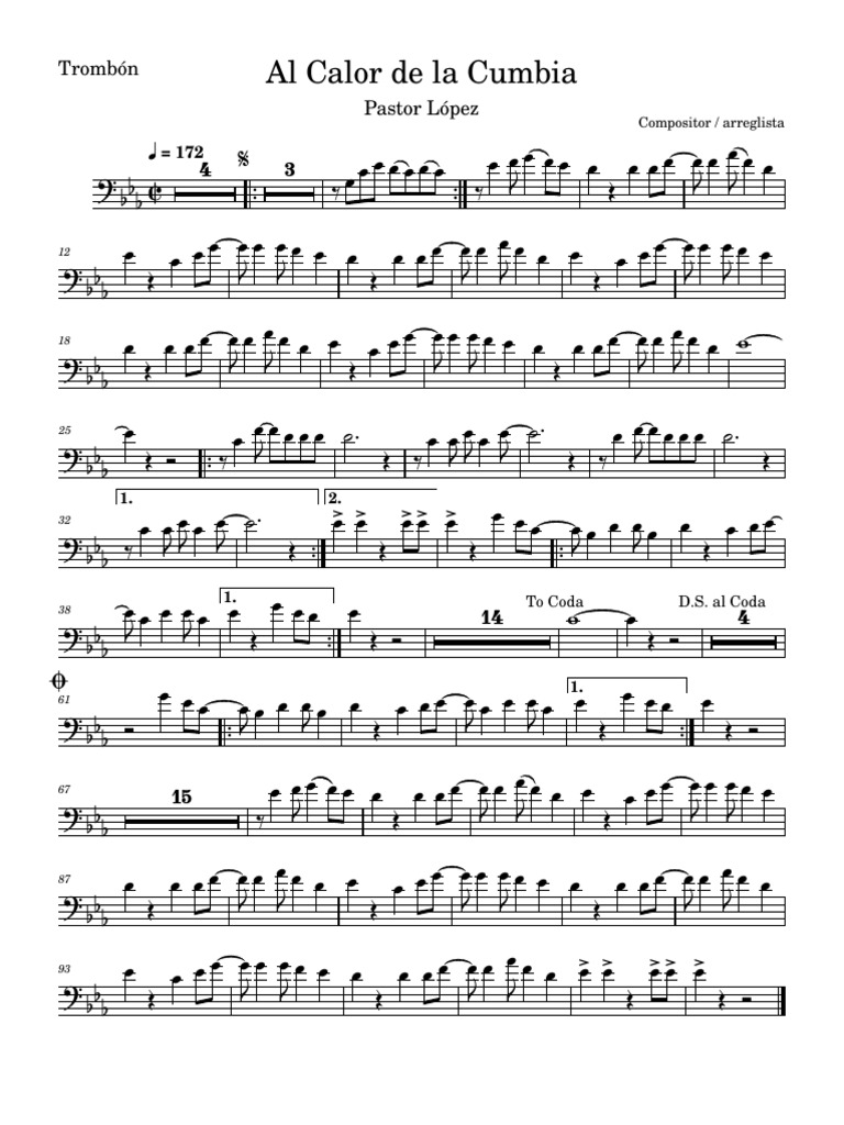 Al Calor de La Cumbia - Trombón (2da Voz) | PDF