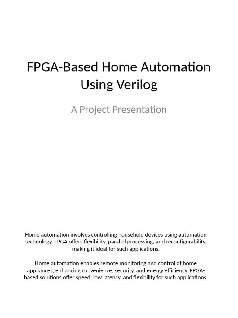 Fpga Home Automation Detailed Pdf Field Programmable Gate Array Hardware Description Language