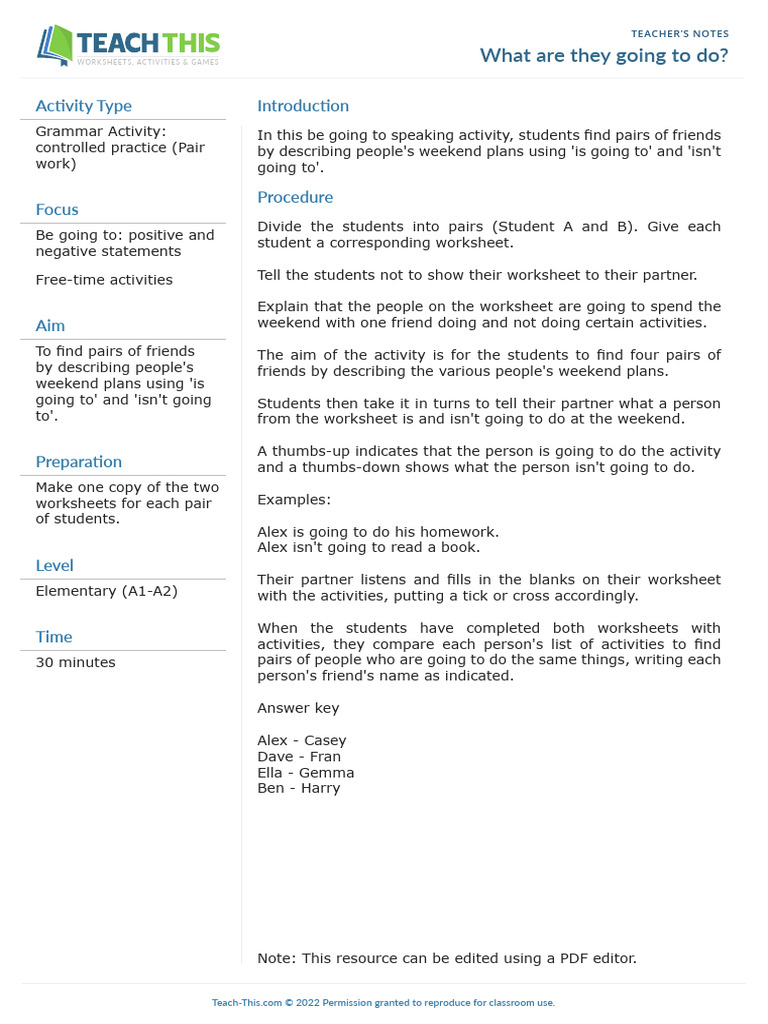 Weekend Plans Speaking Activity | PDF