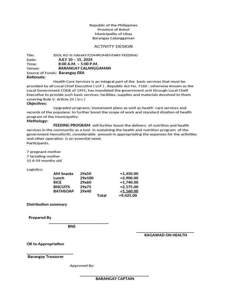 Activity Design For Idol Ko Si Nanay | PDF