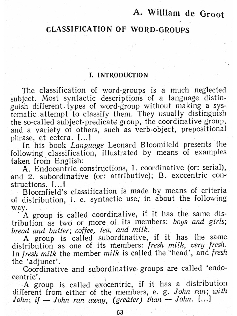 Classification of Word-Groups | PDF