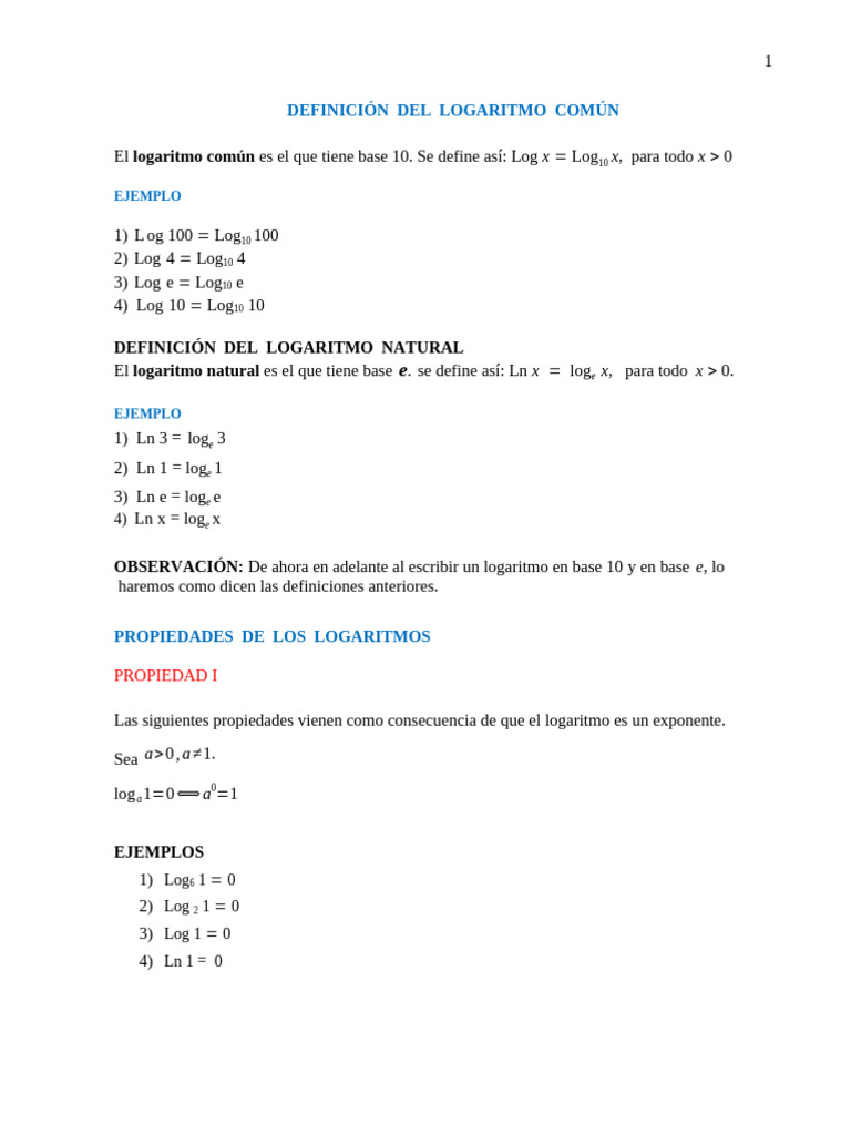 Semana 11 Logaritmos - FINAL | PDF | Logaritmo | Combinatoria