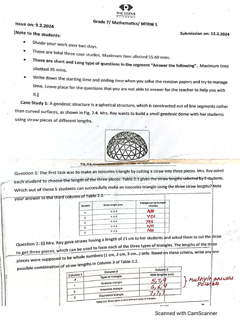 G7-MTRW5 - Answer Key 1 | PDF