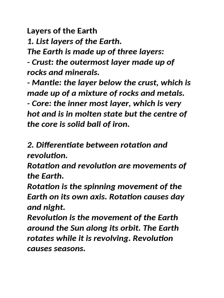 Earth Layers and Movements Explained | PDF