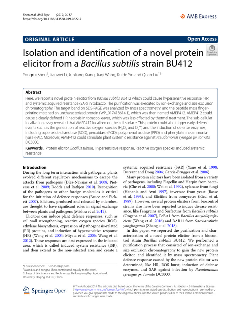 Isolation and Identifcation of A Novel Protein | PDF | Protein ...