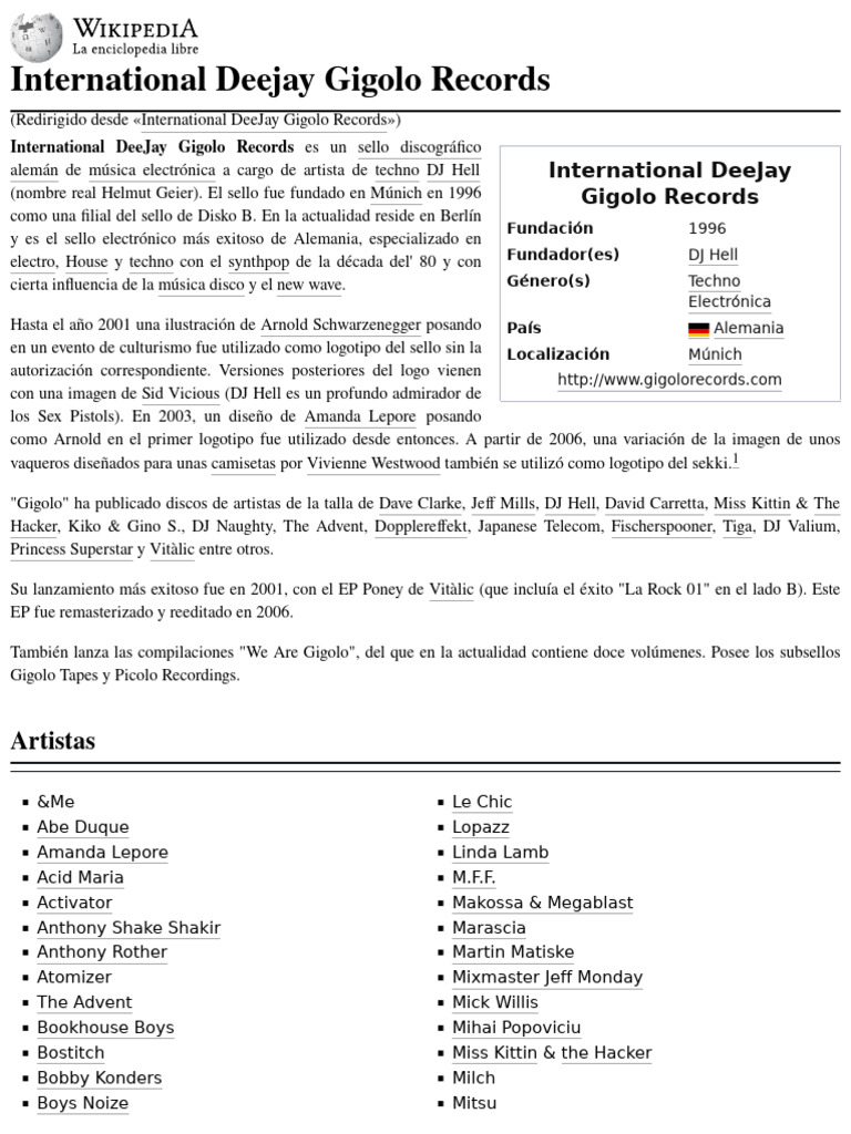 International Deejay Gigolo Records | PDF | Música electrónica ...