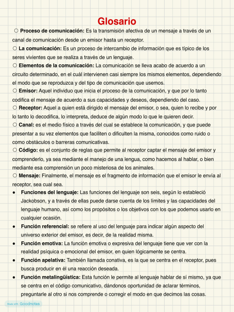 glosario | PDF | Comunicación | Comunicación humana