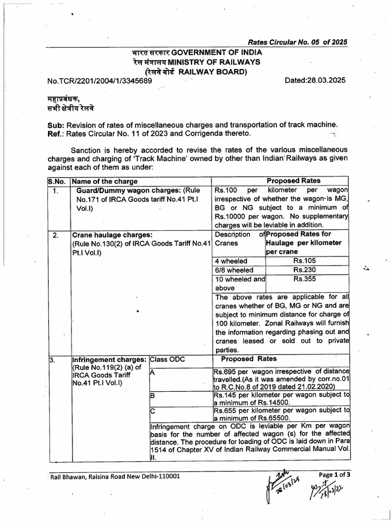 RC No - 5 Misc Charges | PDF