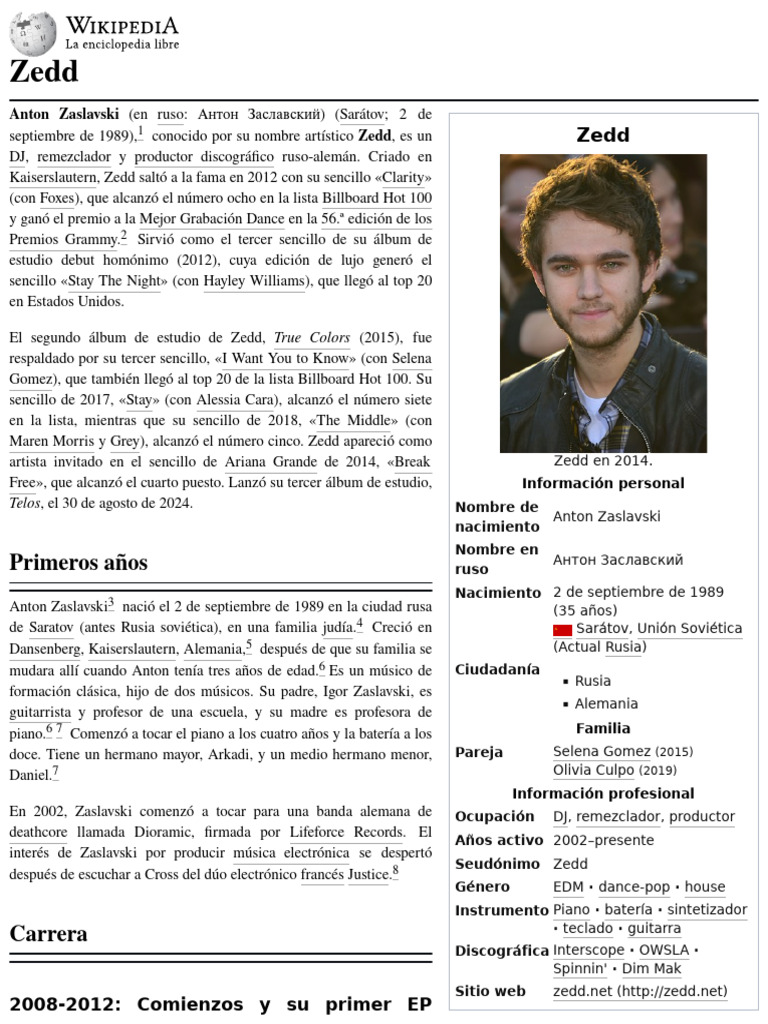 Zedd - About | PDF | Industria de la música | Grabación de sonido