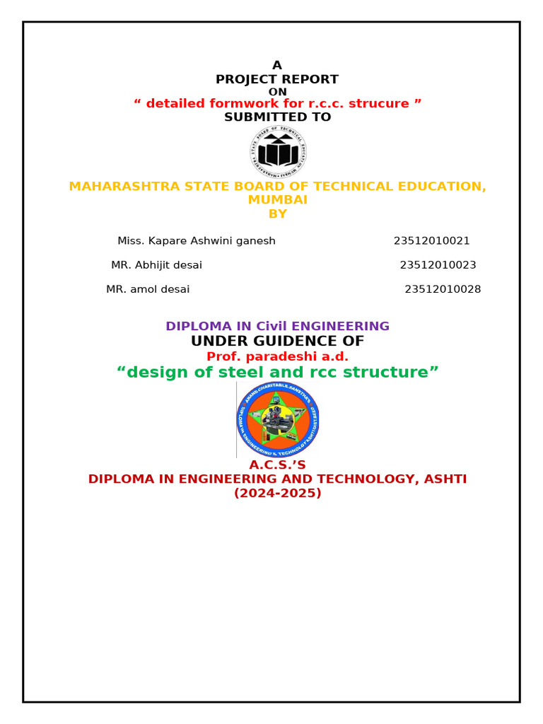 Certificate and Index - Formwork RCC | PDF