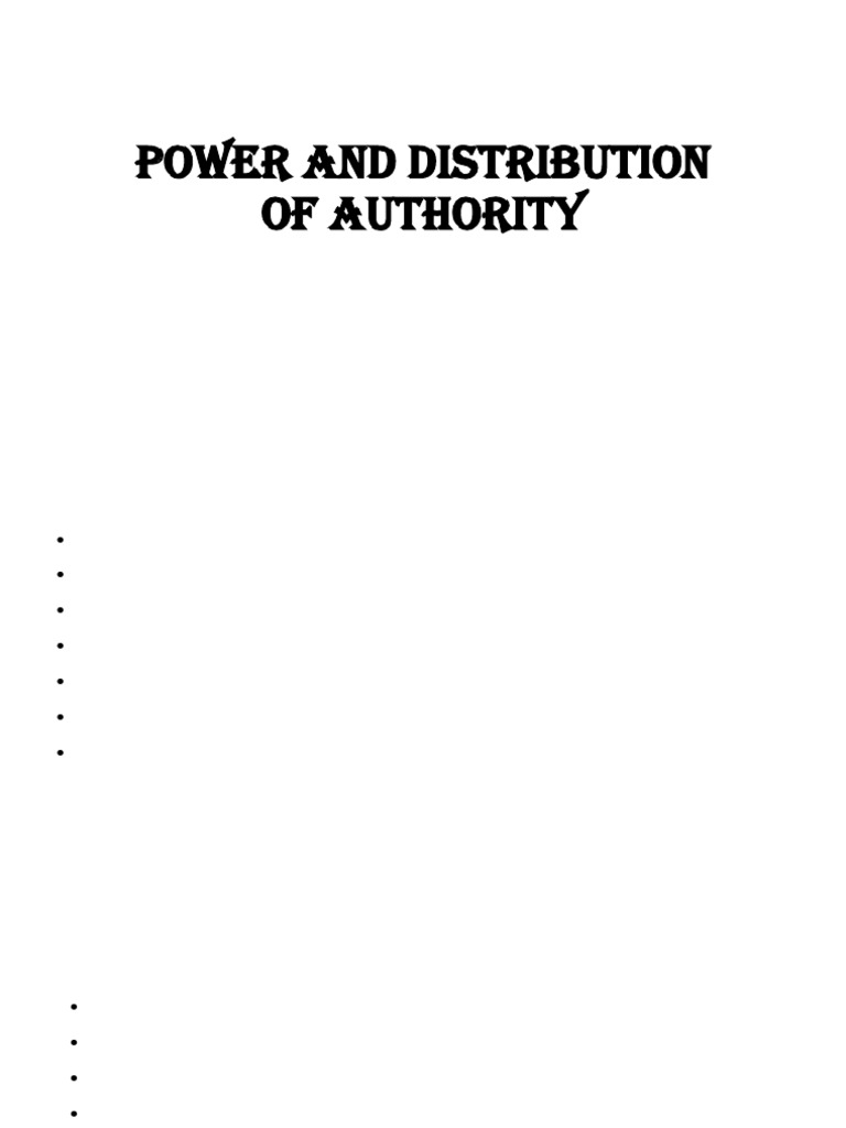 Power and Distribution of Authority | PDF | Human Resource Management ...