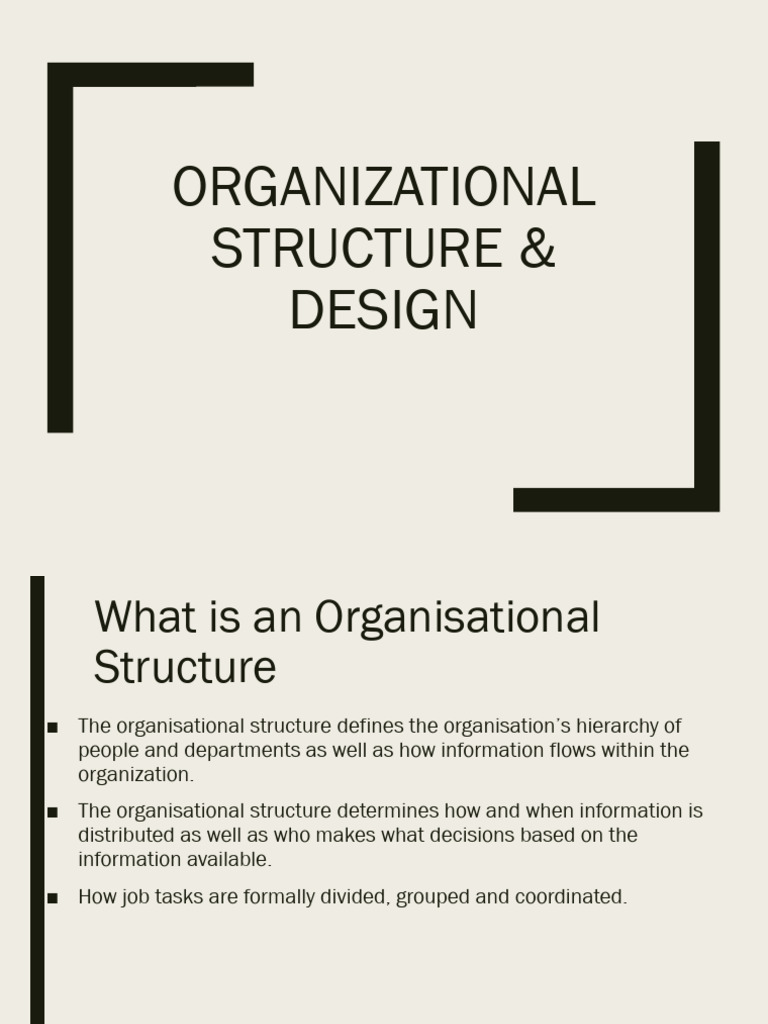 Organizational Structure Design | PDF | Organizational Structure ...